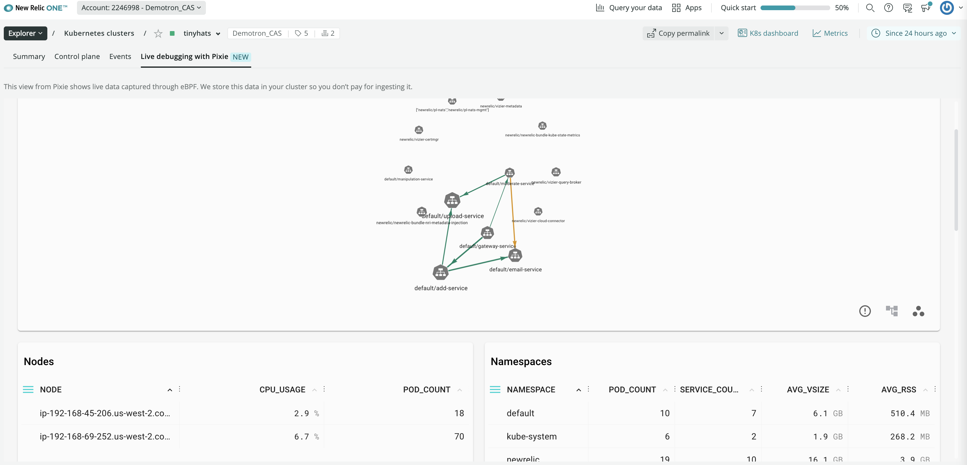 New Relic One and Pixie :: Amazon EKS Workshop